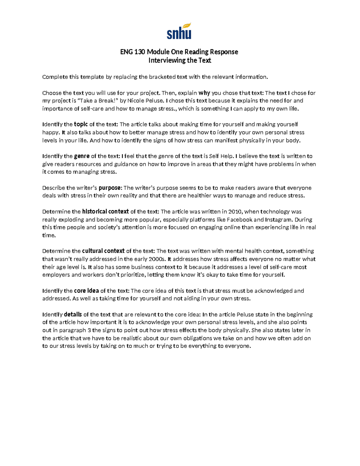 ENG 130 Module One Reading Response - ENG 130 Module One Reading ...