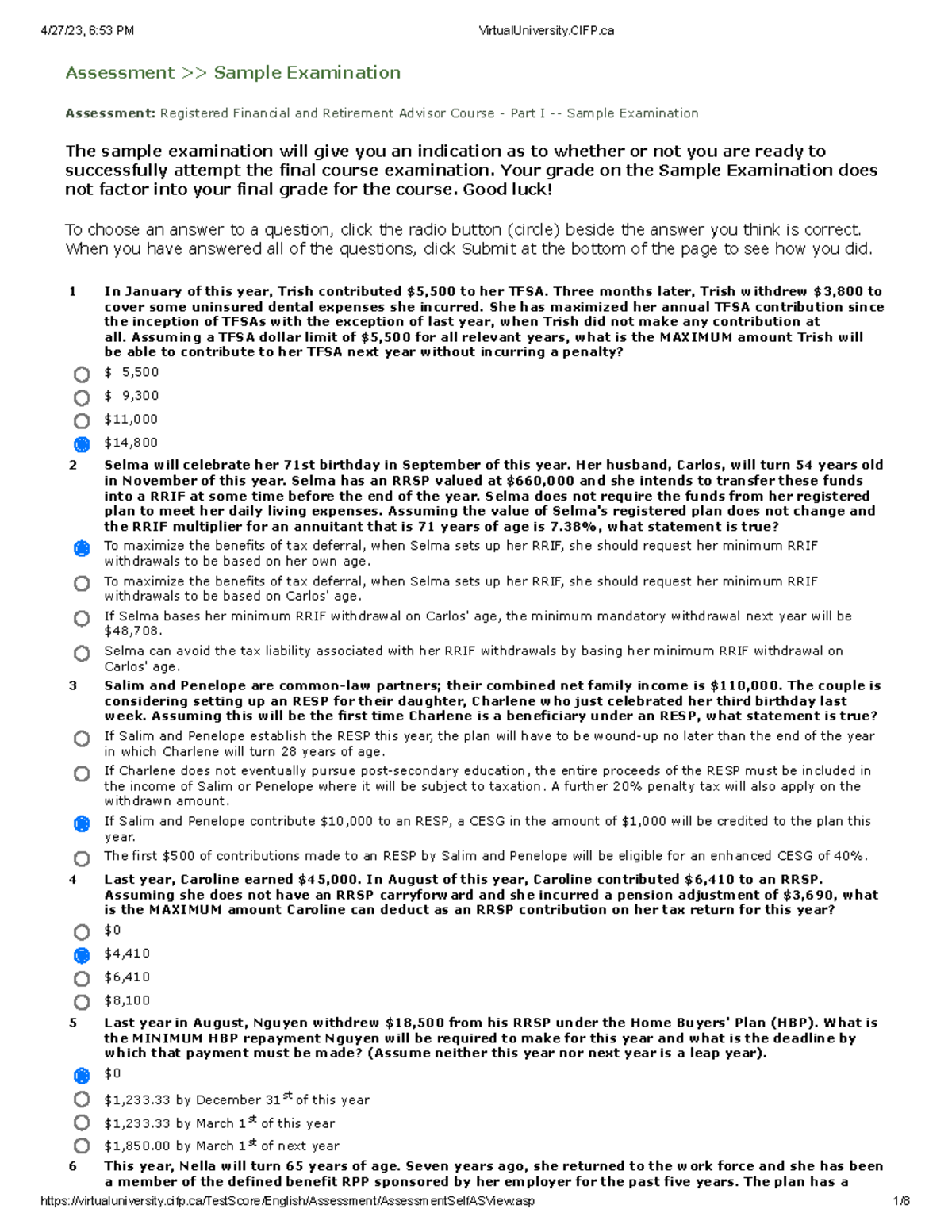 Virtual University - Assessment >> Sample Examination Assessment ...