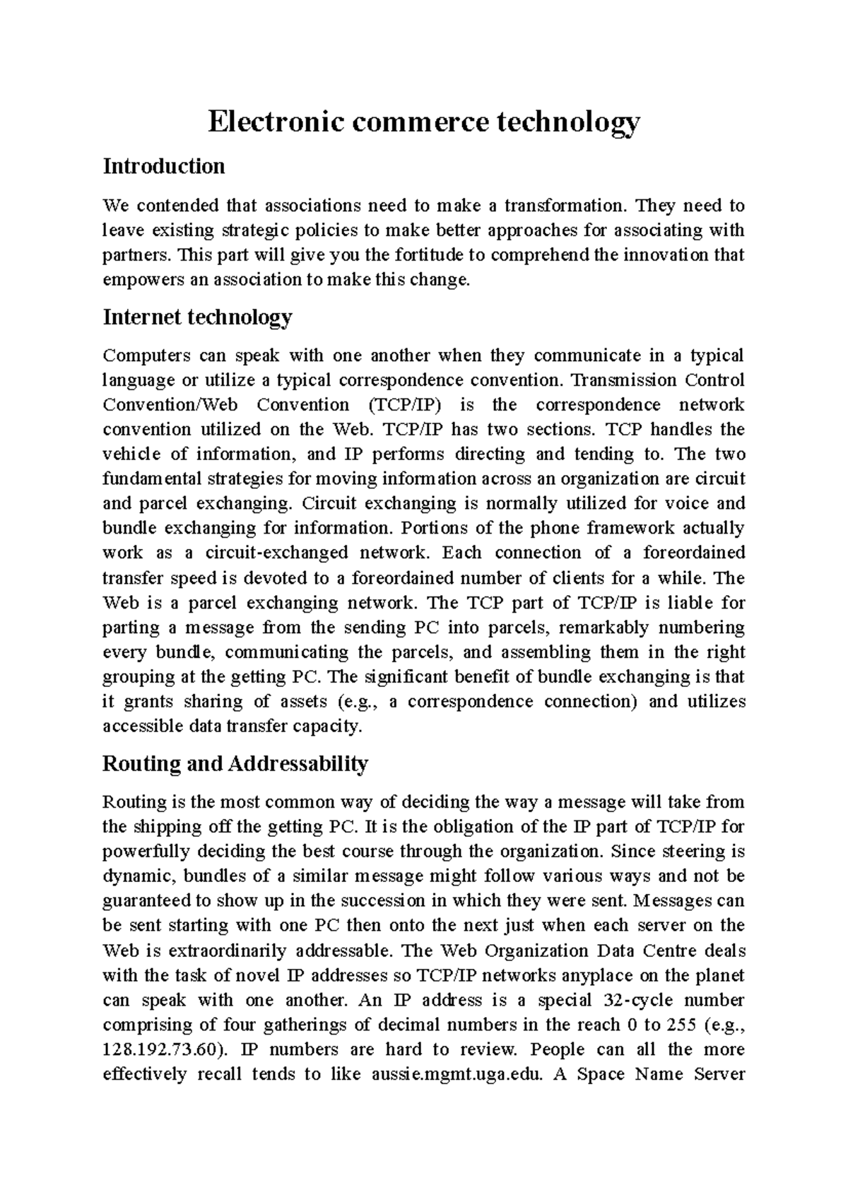 Electronic commerce technology - Electronic commerce technology ...