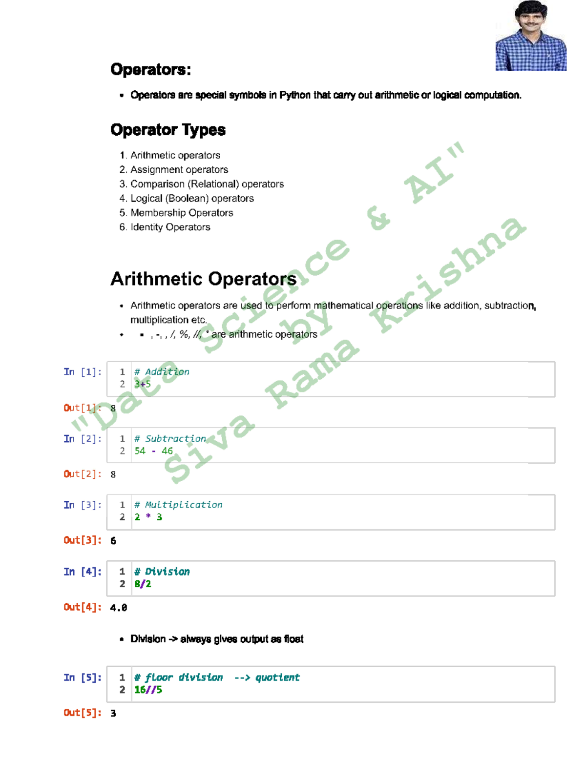 Operators in python - Python For Everybody - Studocu