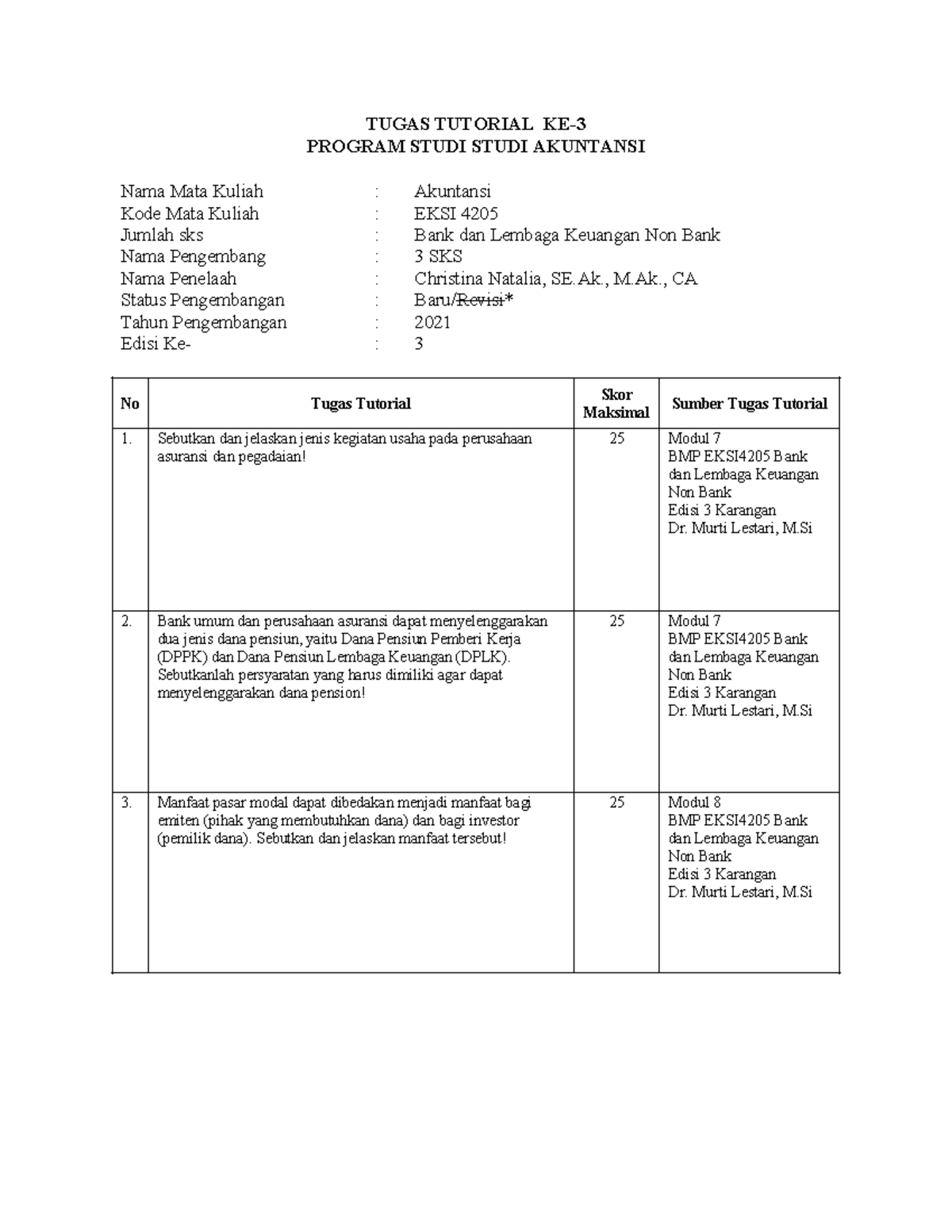 Tugas Tutorial KE-3 bank dan lembaga keuangan non bank - TUGAS TUTORIAL ...