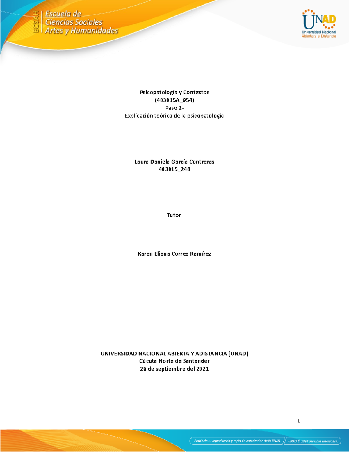 Matriz de psicopatologia y contexto-unidad 2 - Psicopatología y Contextos (403015A_954) Paso 2 ...