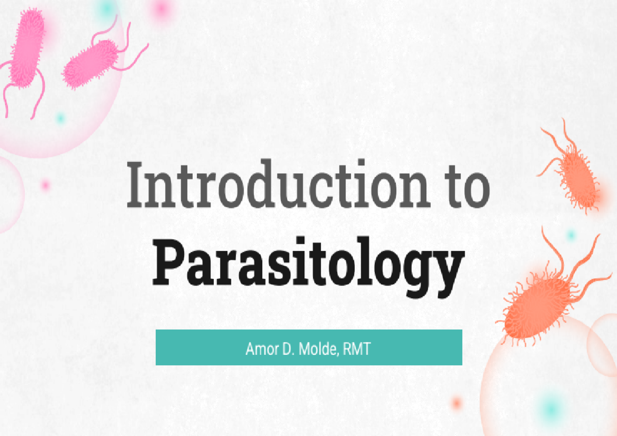 2 Introduction to Parasitology 1 - Molde, RMT Introduction to ...