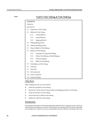 Bcom first year Communication Skills chapter 1 - SYLLABUS Communication Skills-I Objectives ...