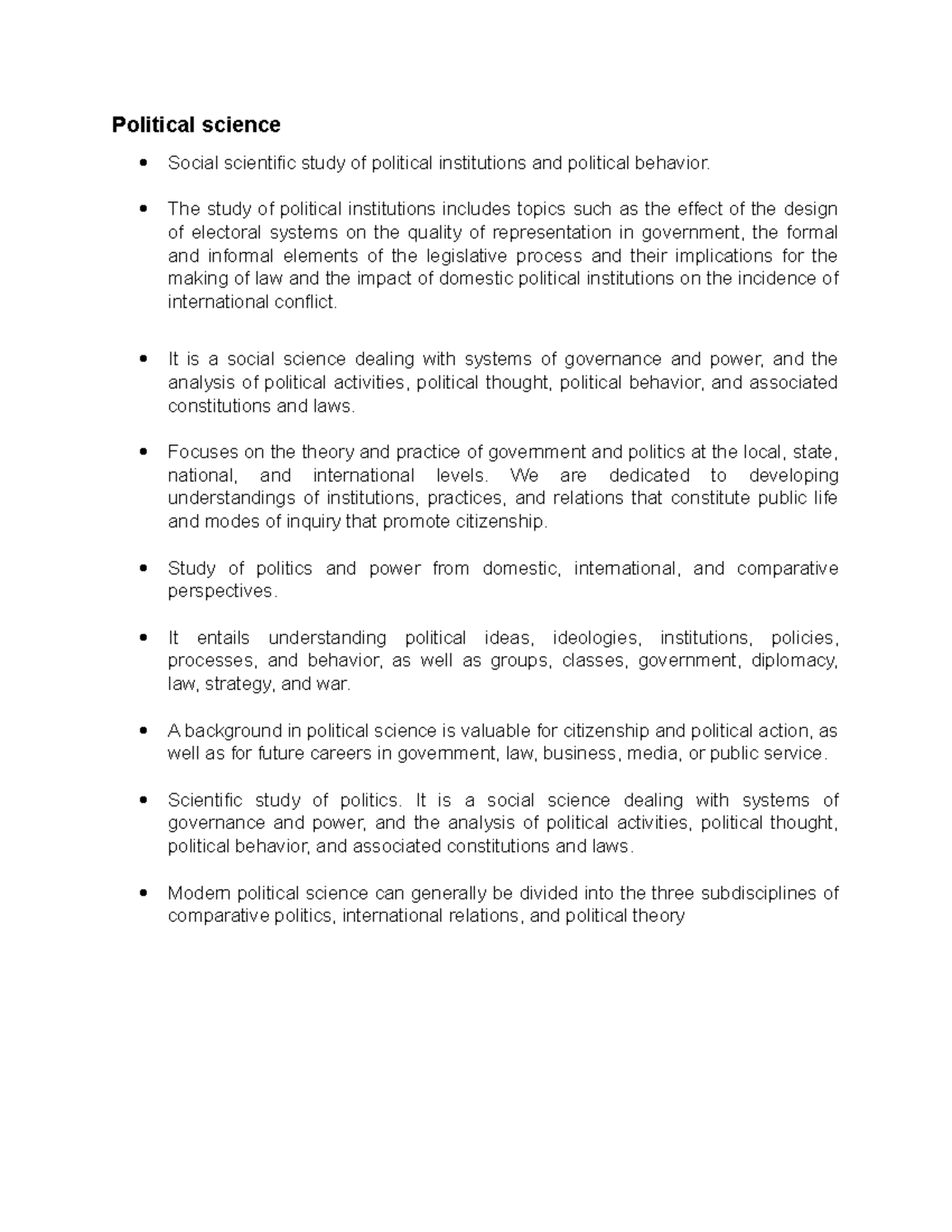 Political-science - Lecture notes 10 - Political science Social ...