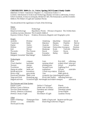 CHEM 3000 Notes - Chem 3000 Notes Science Definition Knowledge that ...