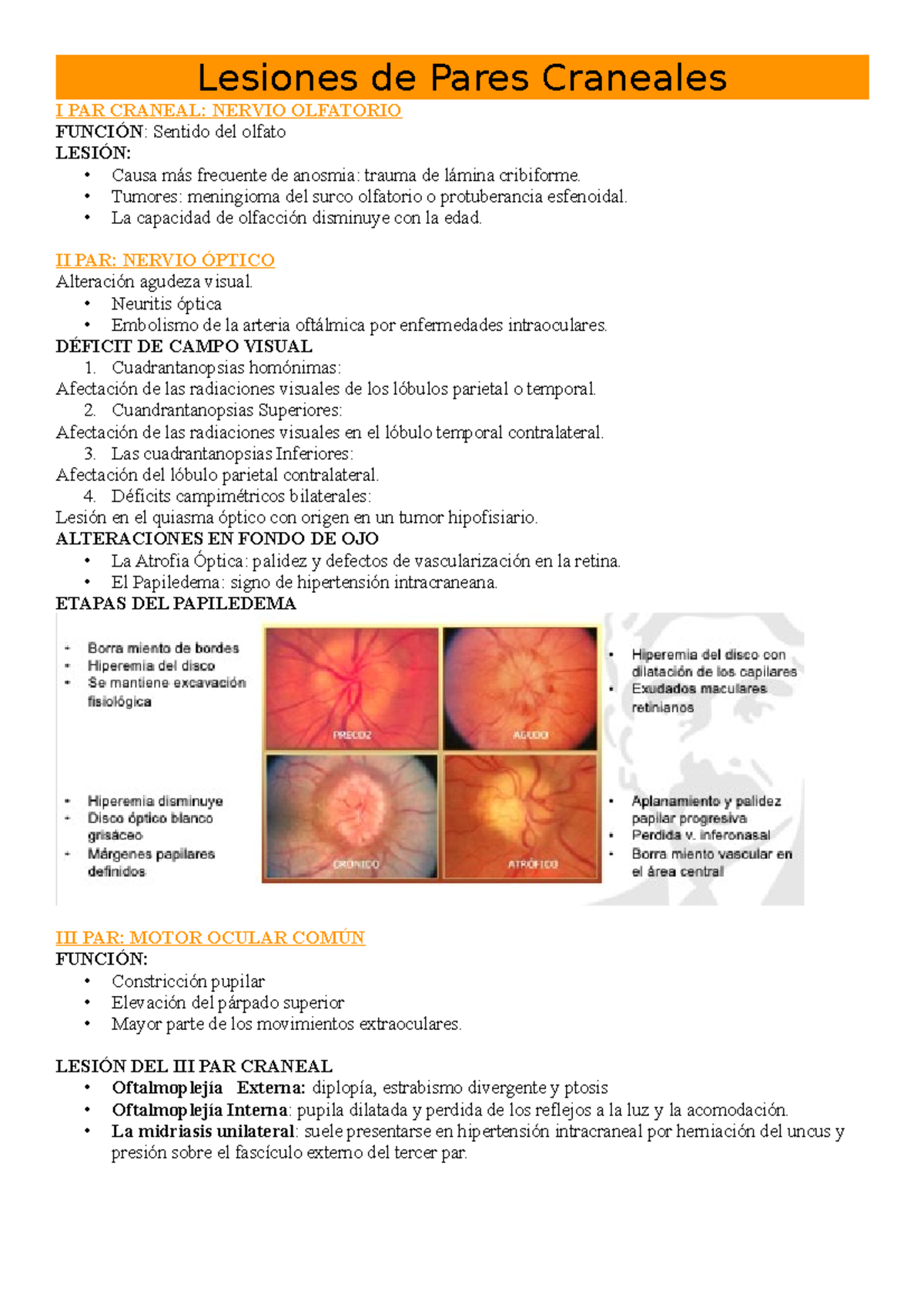 Lesiones de Pares Craneales - Tumores: meningioma del surco olfatorio o ...