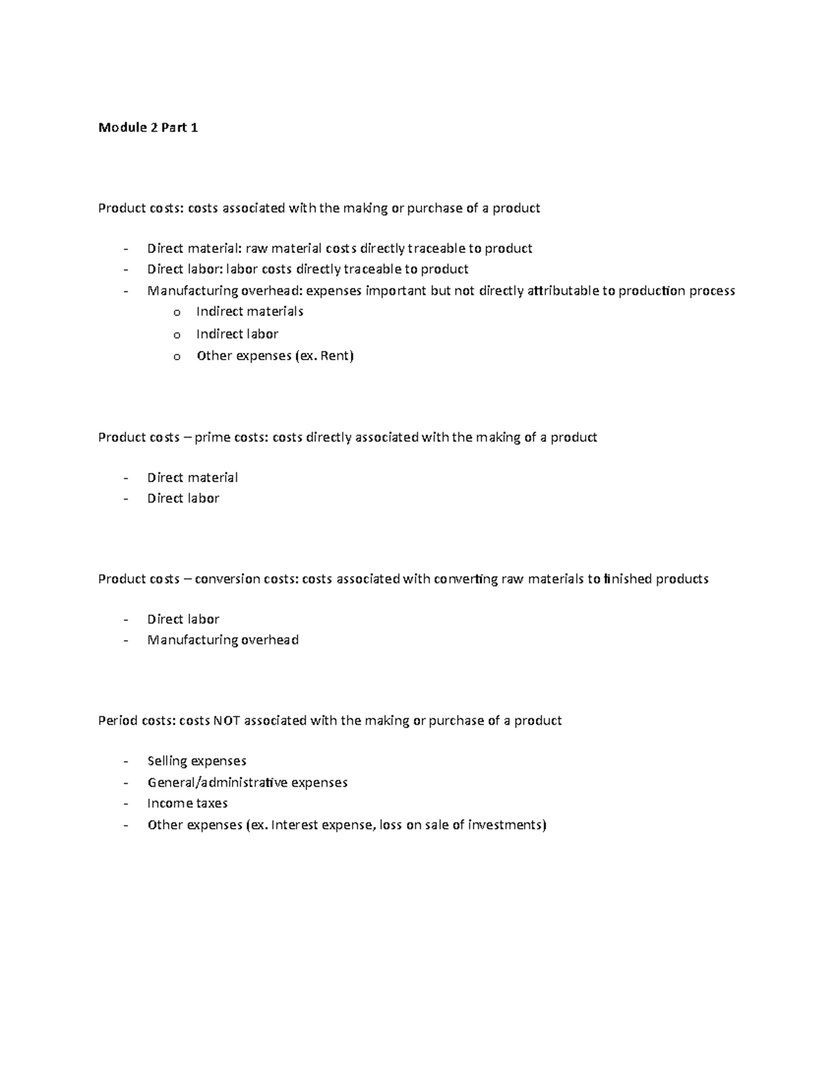 Module 2 Notes - Professor Bill Terando - Exam/Block 1 - Module 2 Part ...