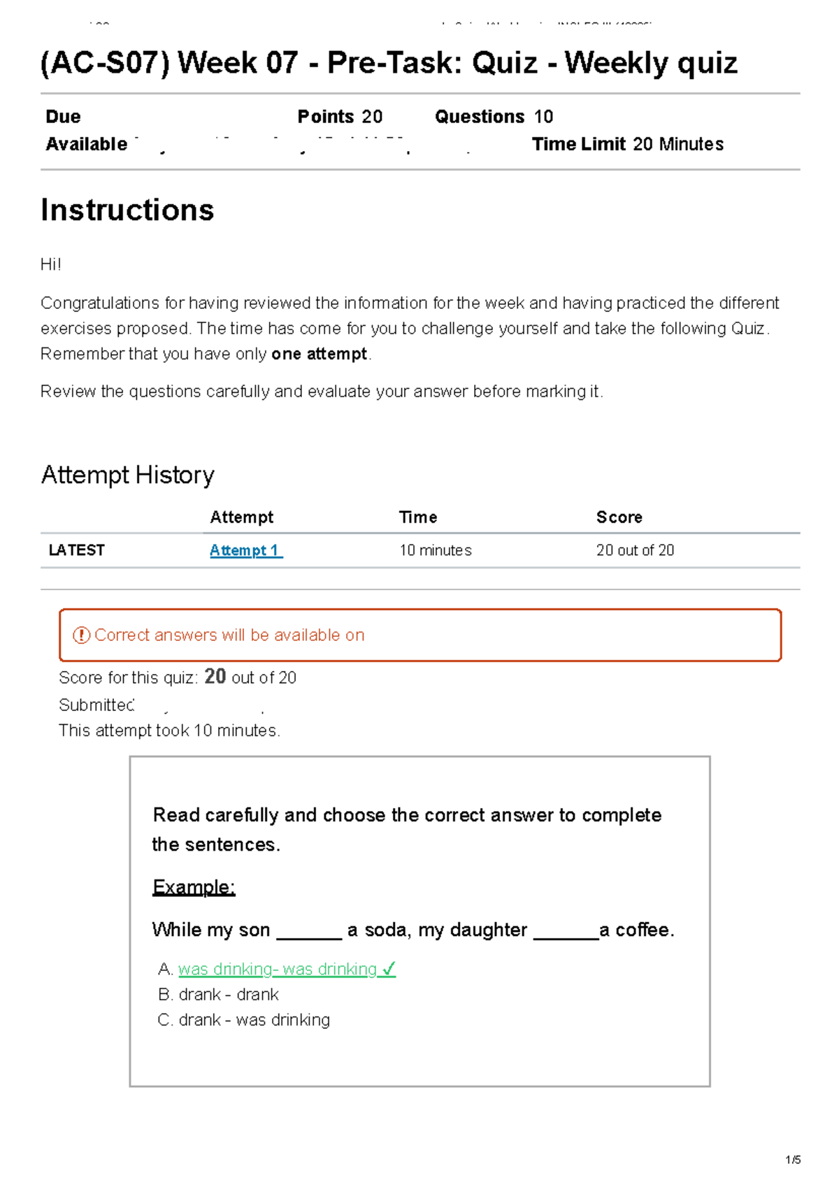 (AC-S07) Week 07 - Pre-Task Quiz - Weekly quiz Ingles III - (AC-S07) Week 07 - Pre-Task: Quiz ...
