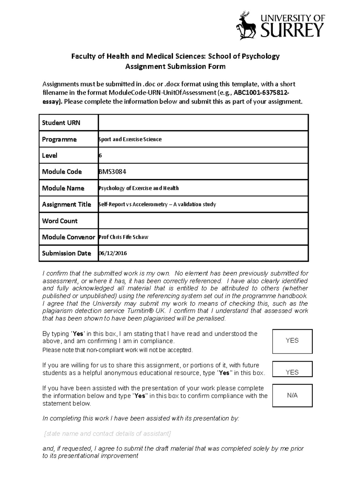 BMS3084-Article - First class result for report. - Faculty of Health ...