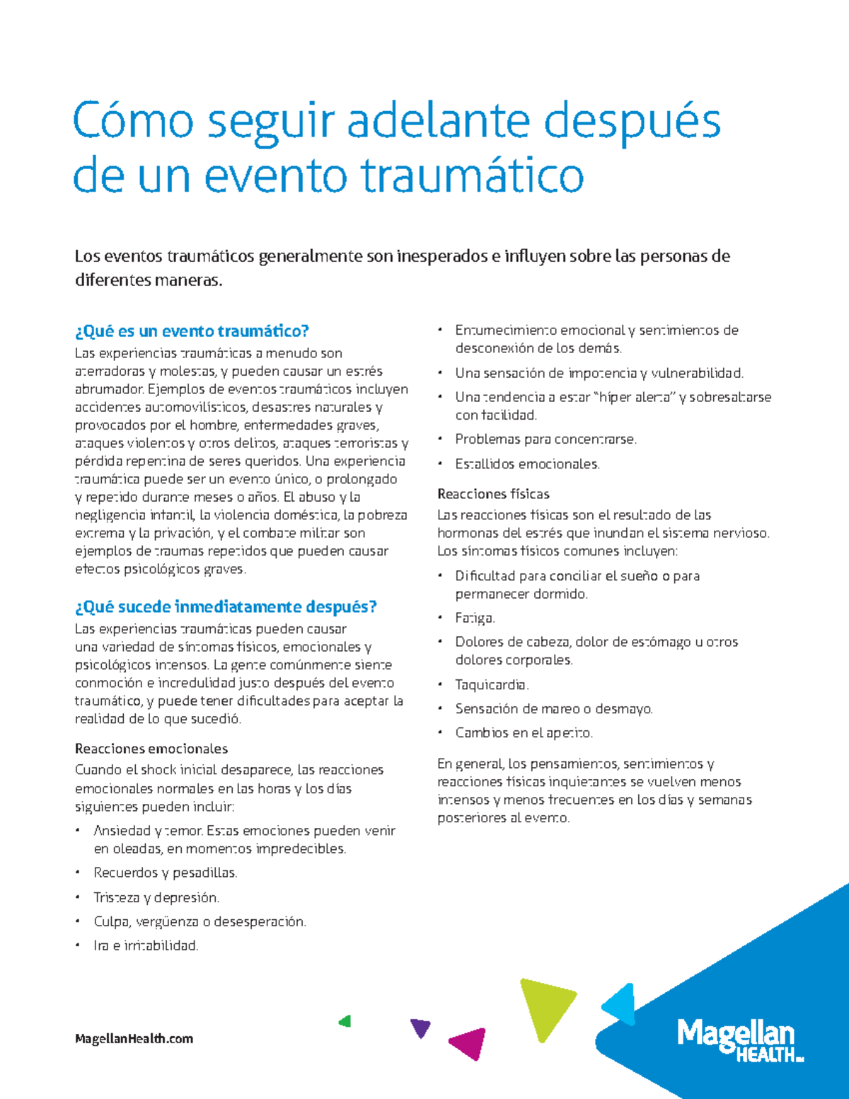 Como seguir adelante despues de un evento traumatico - MagellanHealth ...