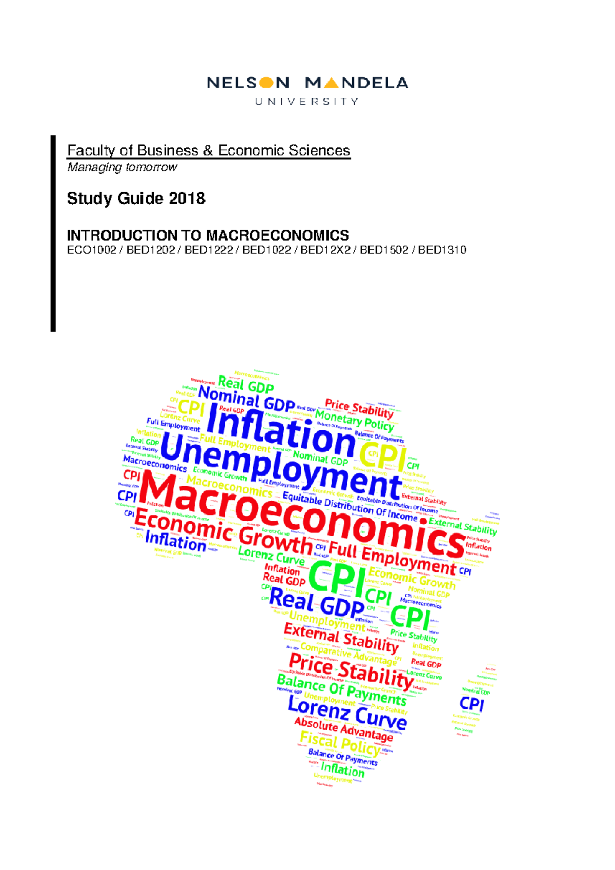 Introduction to Macroeconomics Study Guide 2018 - Faculty of Business ...