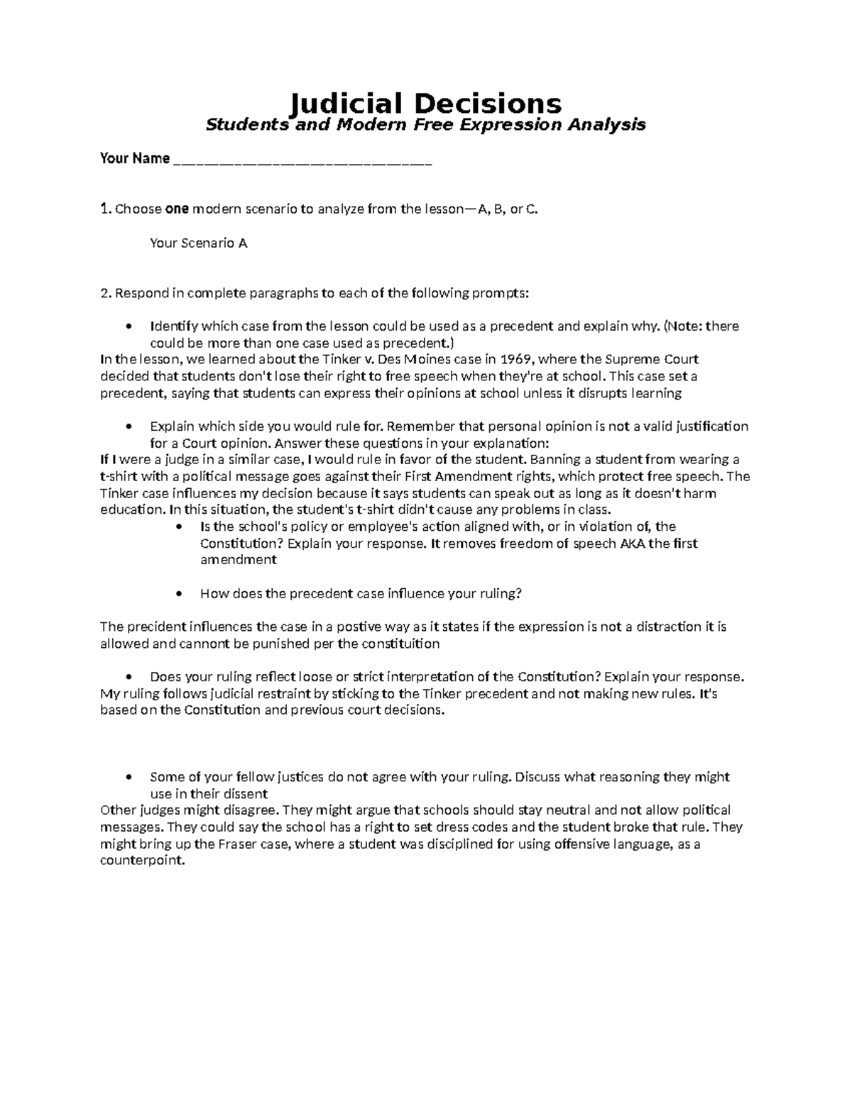Judicial decisions template 2 - Judicial Decisions Students and Modern ...