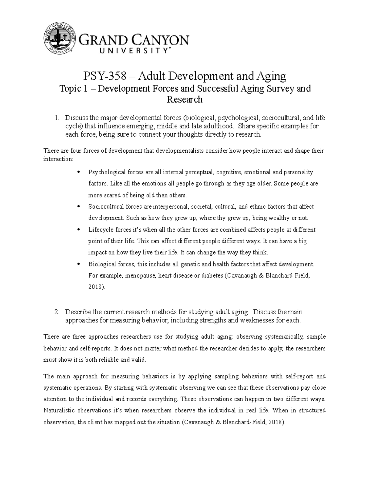 PSY358-RS-Development Forces Online - PSY-358 - GCU - Studocu