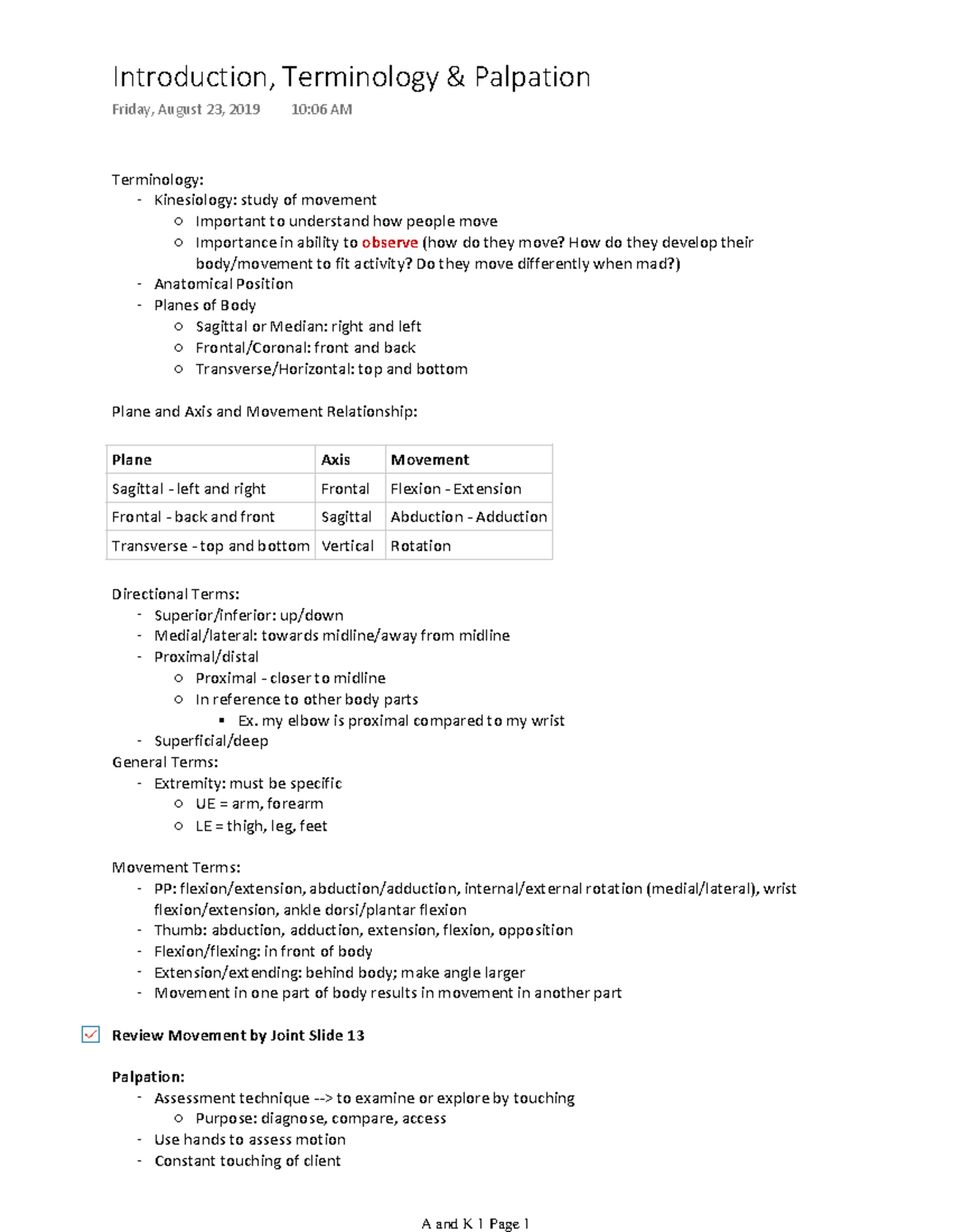 A and K 1 - Professor Karen Hoover - Warning: TT: undefined function: 32 Warning: TT: undefined ...