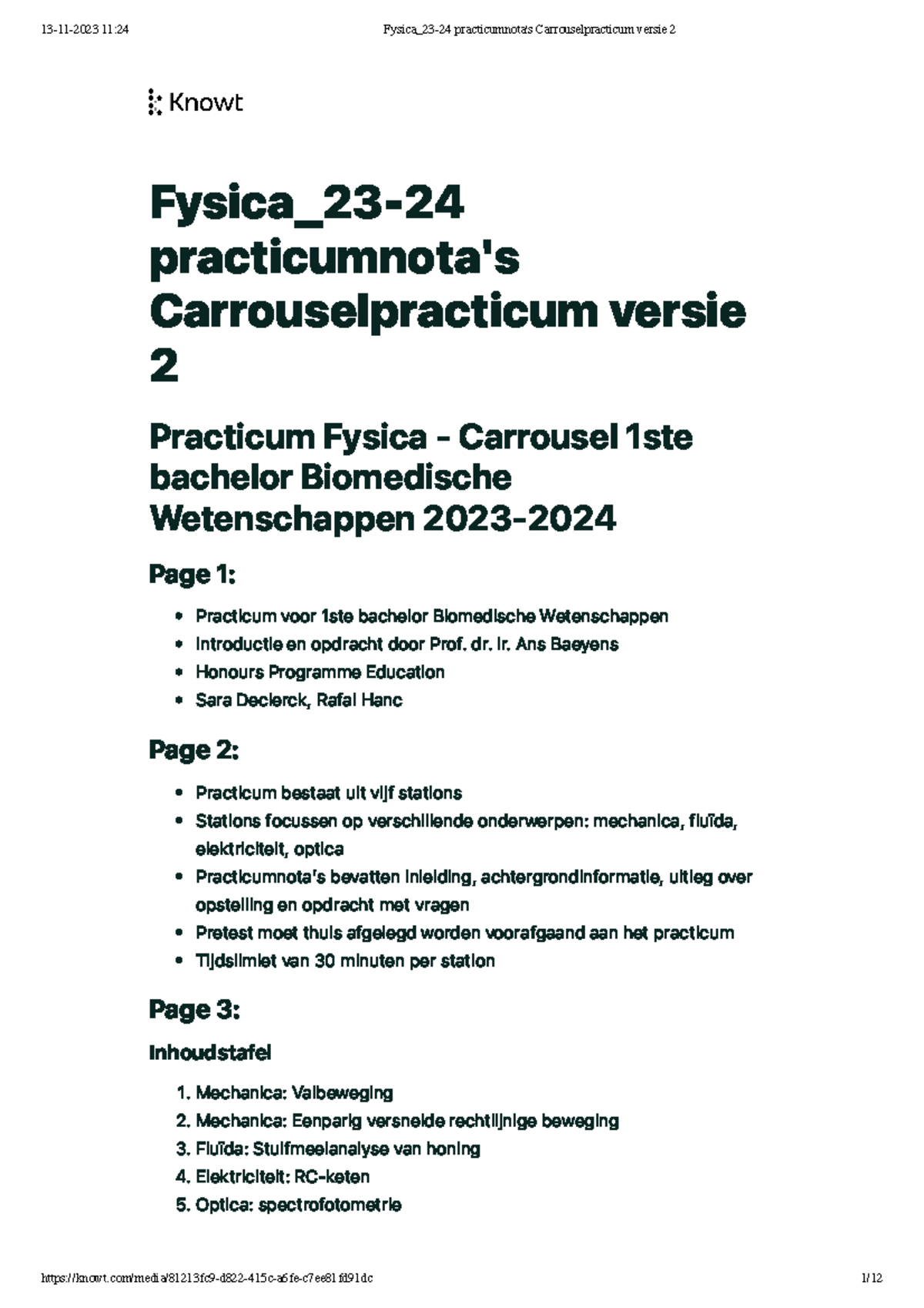 Fysica sv - practocum notas - Fysica_23- practicumnota's Carrouselpracticum versie 2 Practicum ...