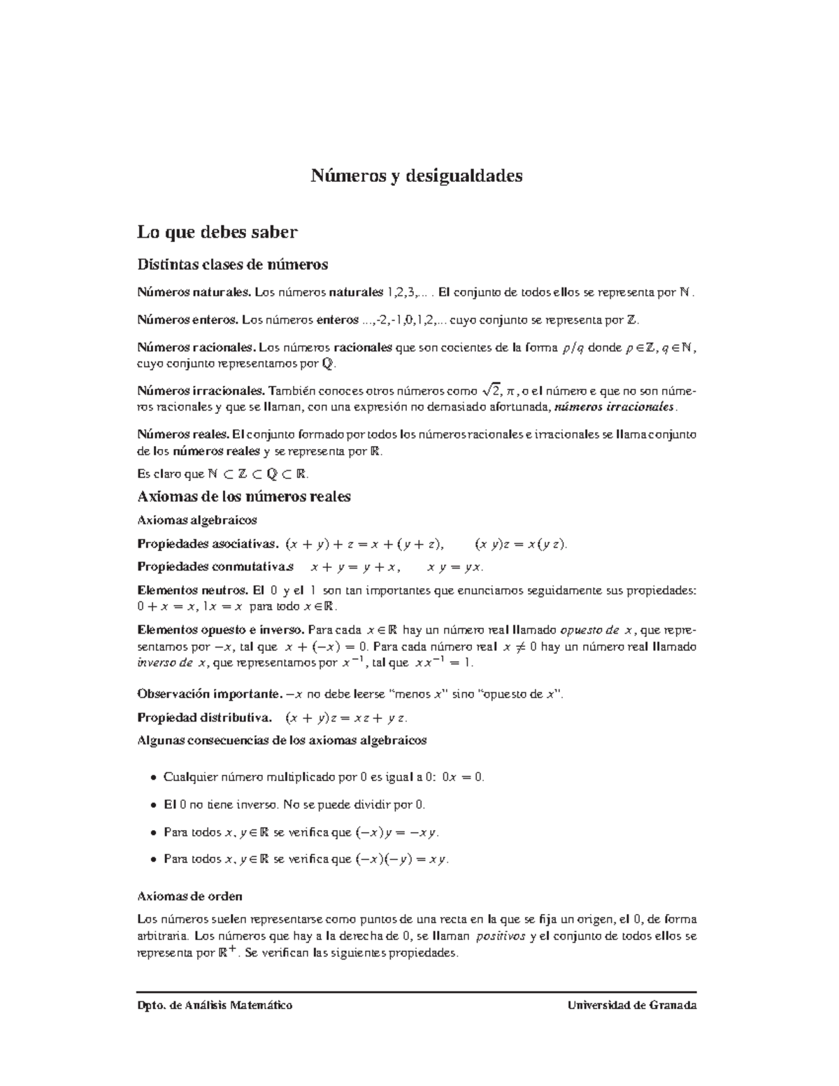01 desigualdades teoria ejercicios - Números y desigualdades Lo que ...