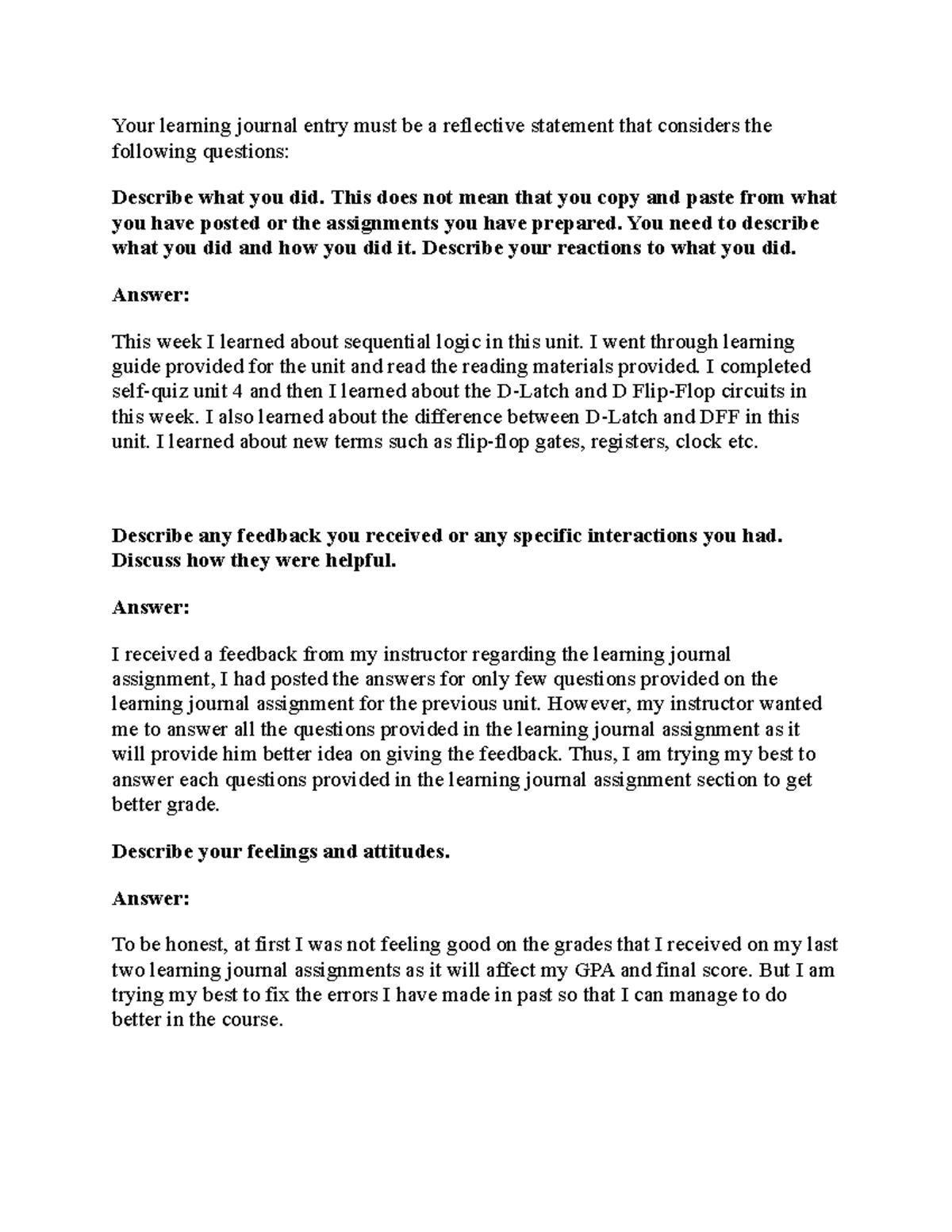 Learning Journal Unit 4 - Your learning journal entry must be a ...