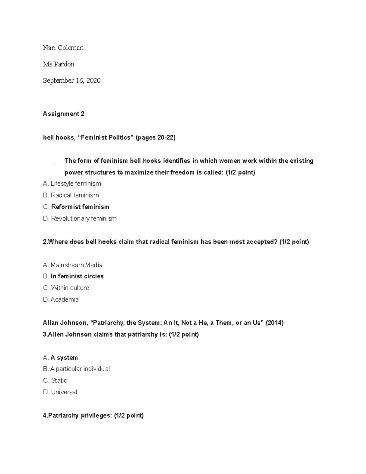 WGSS Assignment 2 - Warning: TT: more functions defined than expected Nari Coleman Ms September ...