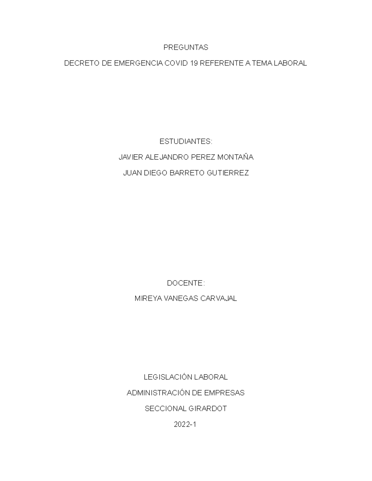 Preguntas Saber Pro - Normativa Covid-19 - PREGUNTAS DECRETO DE ...