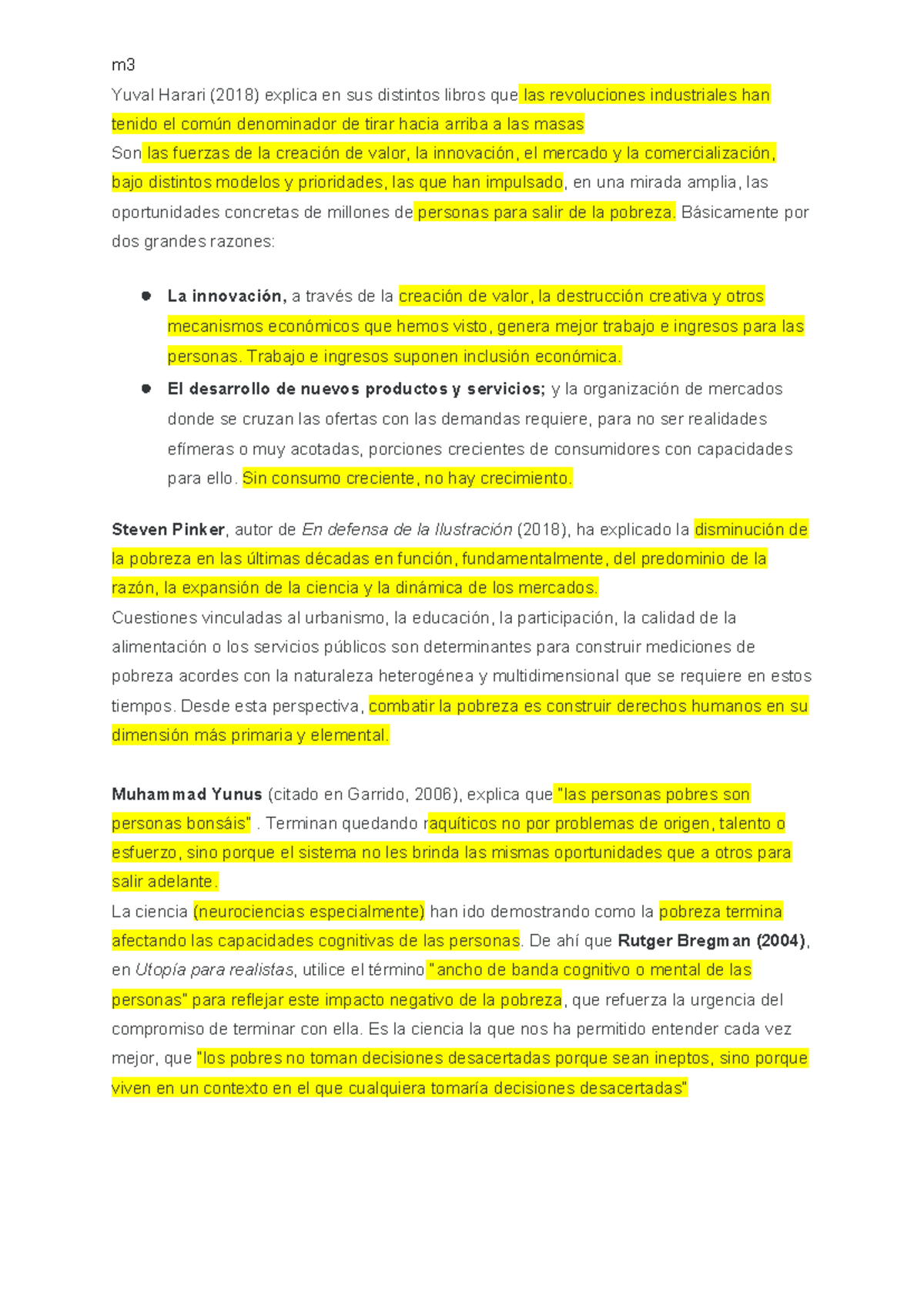 Modulo 3 y 4 tecnologia - resumen m3 y m4 - m Yuval Harari (2018) explica en sus distintos ...