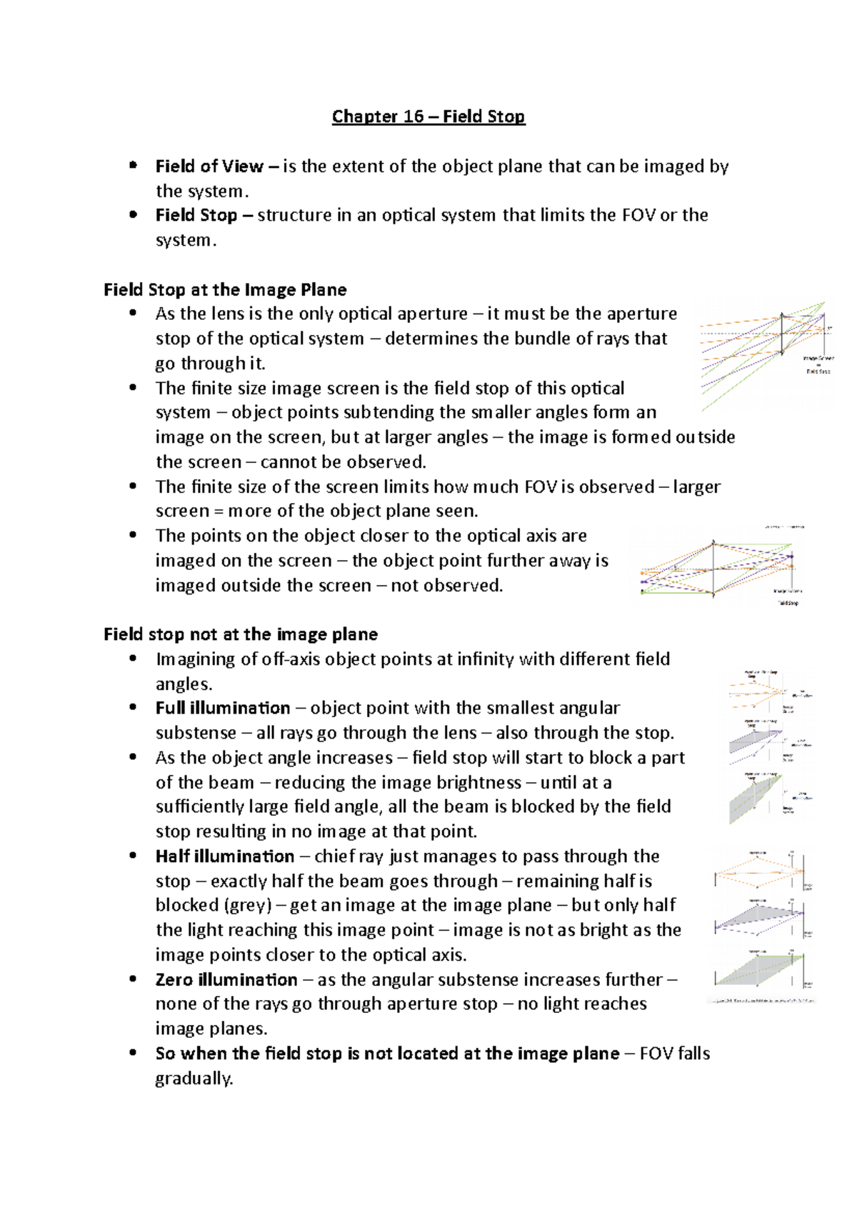 Chapter 16 – Field Stop - optics - Chapter 16 – Field Stop Field of ...