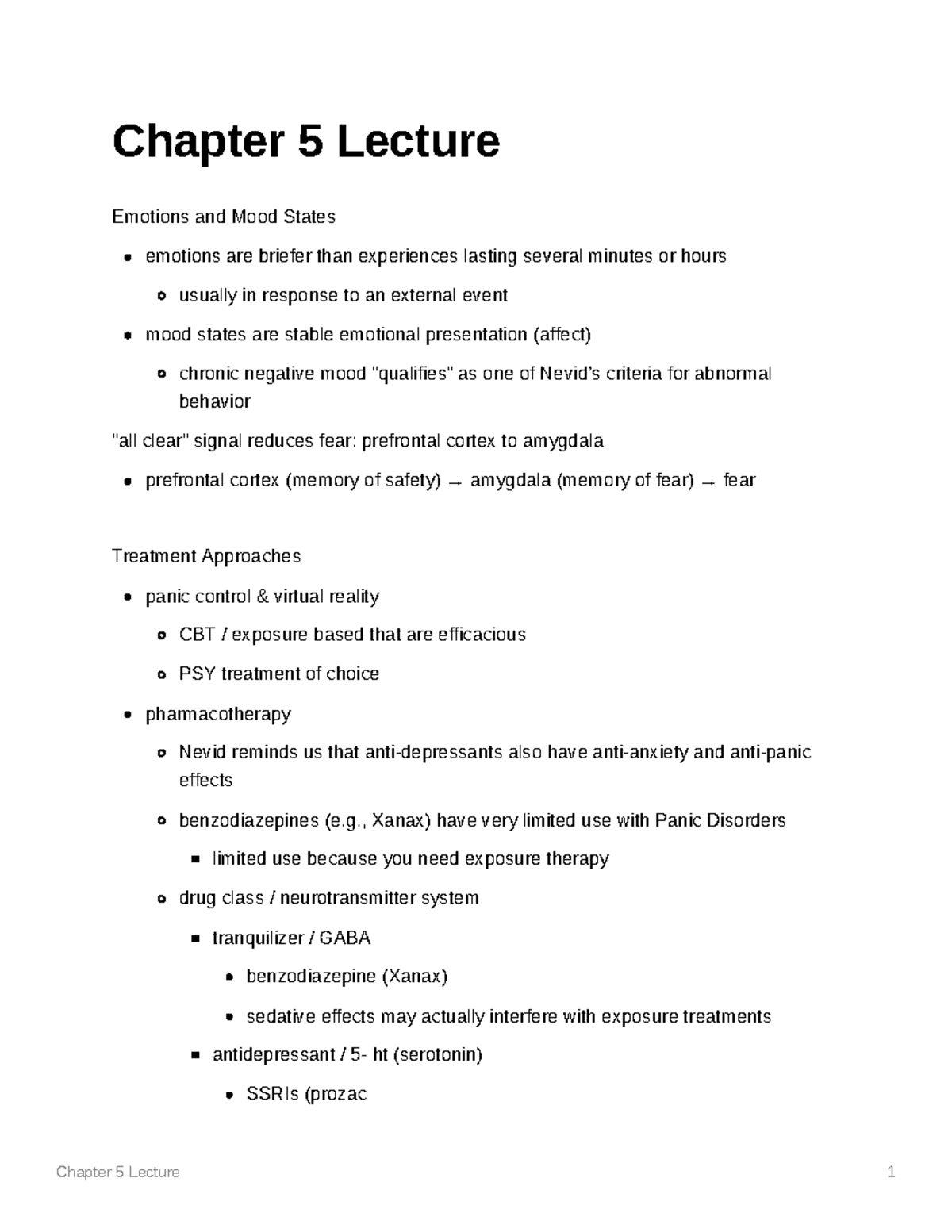 Chapter 5 Lecture - Dr. Michael Stasio - Chapter 5 Lecture Emotions and ...