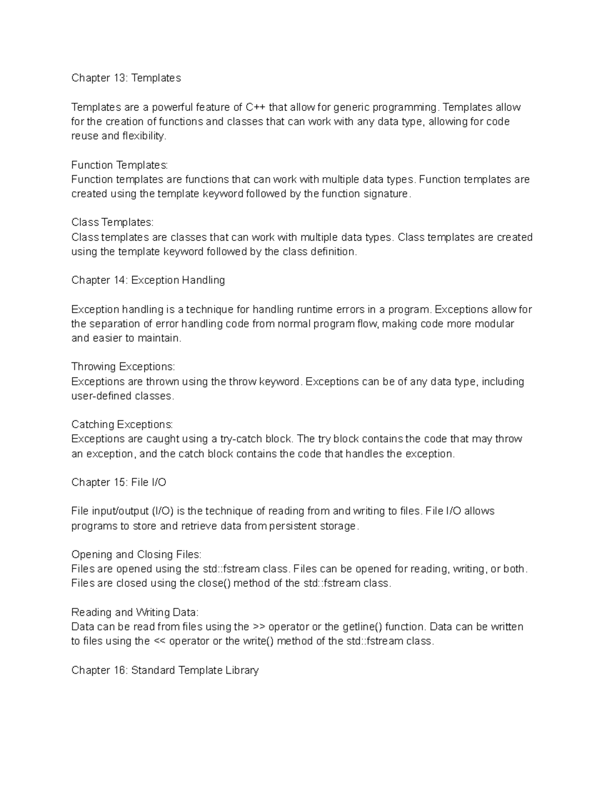 Intermediate Computer Programming (CIS 331) #3 - Chapter 13: Templates ...
