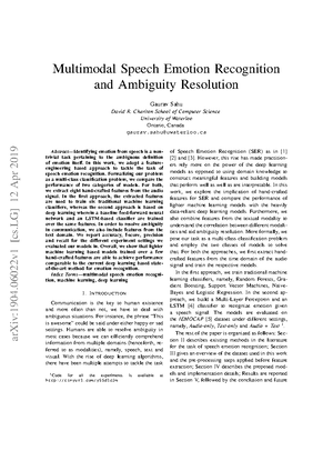 Speech Emotion Recognition Using MLP Classifier - Copyright: © the author(s), publisher and ...
