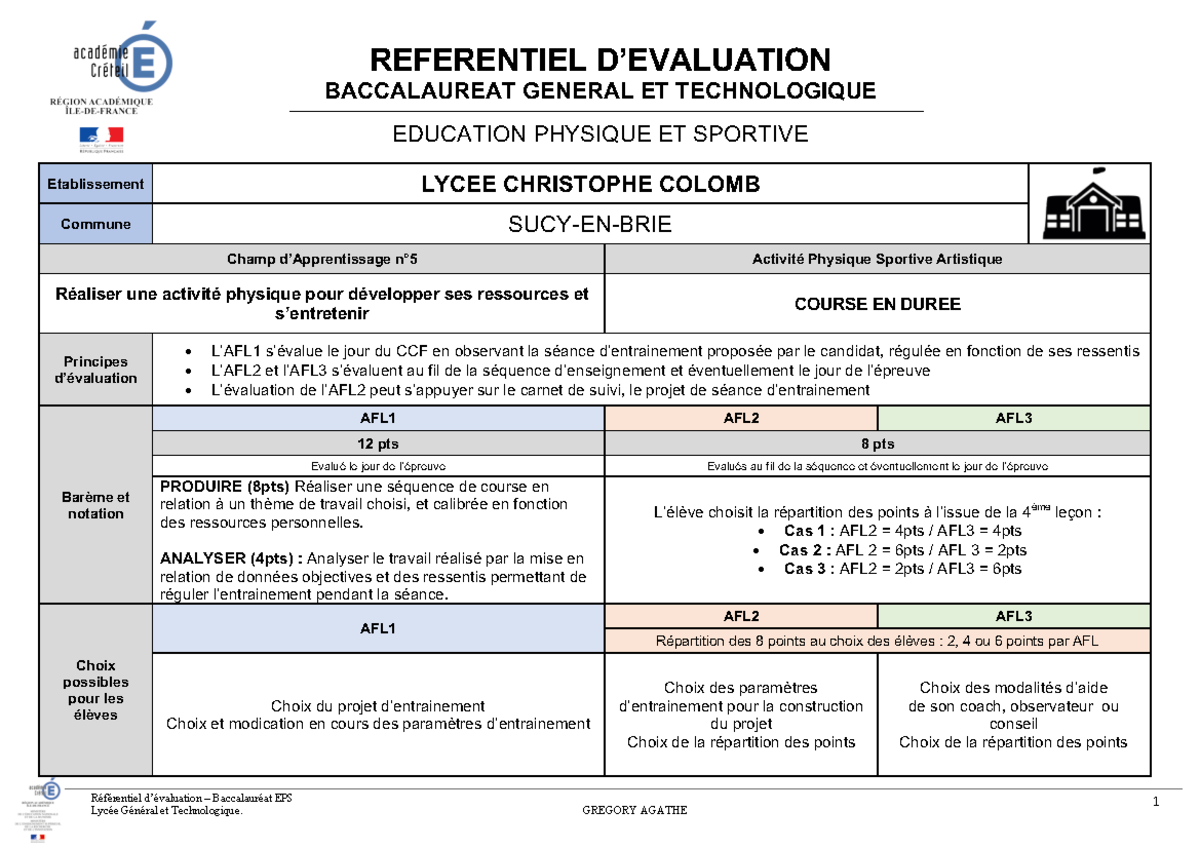 Referentiel d'évaluation cycle course de durée - Référentiel d ...