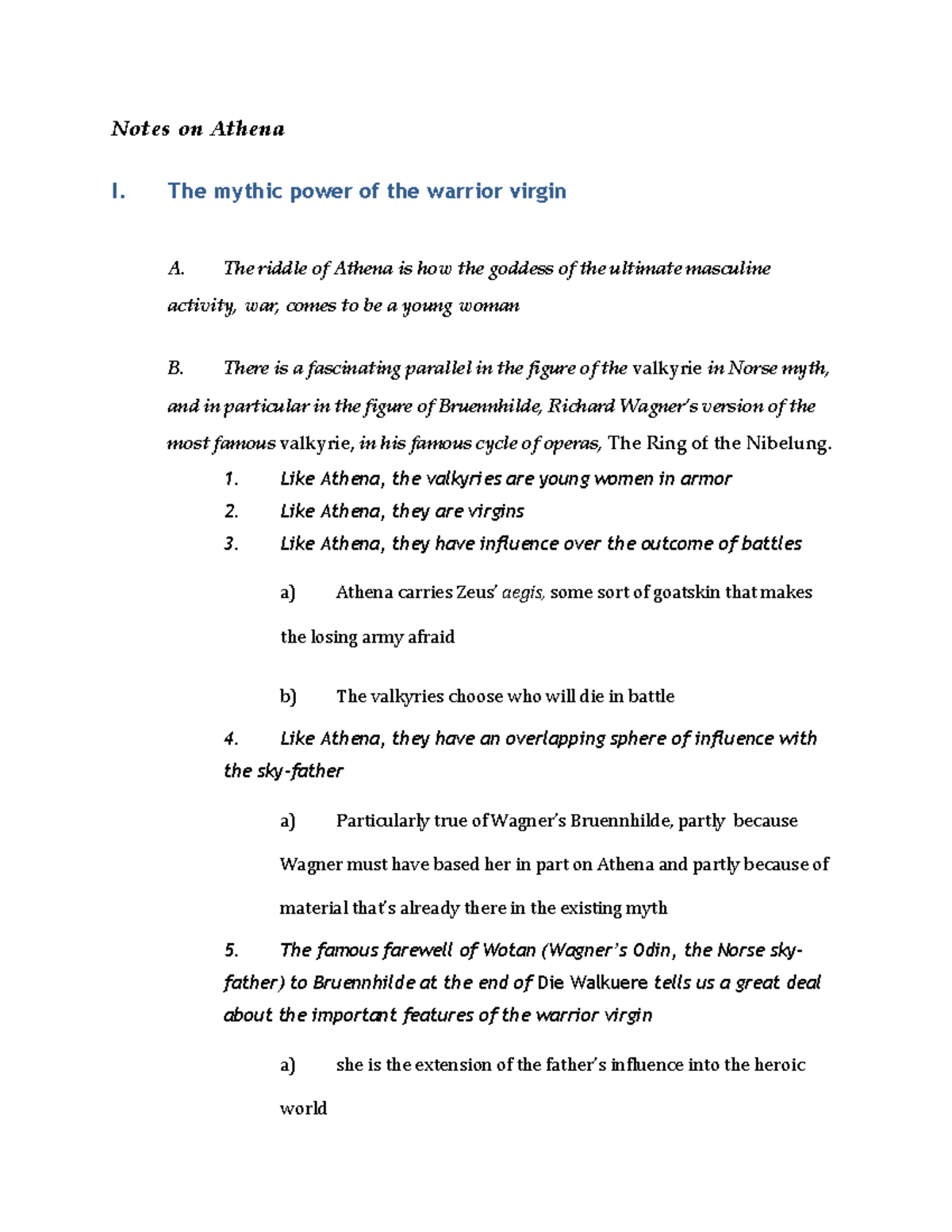 Notes on Athena - Notes on Athena A. The riddle of Athena - Studocu