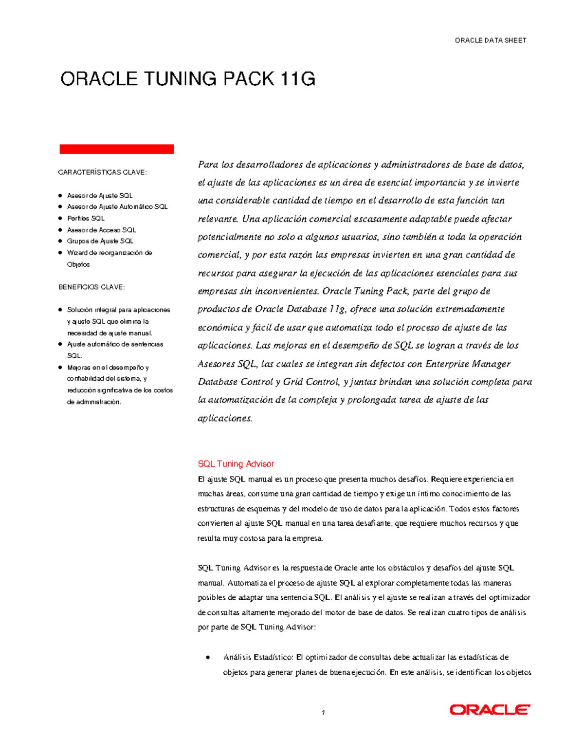 317551-esa - fcfxg - ORACLE TUNING PACK 11G Para los desarrolladores de aplicaciones y - Studocu