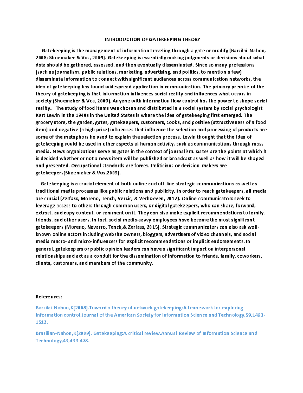 Inbound 1819668290785766703 - INTRODUCTION OF GATEKEEPING THEORY ...