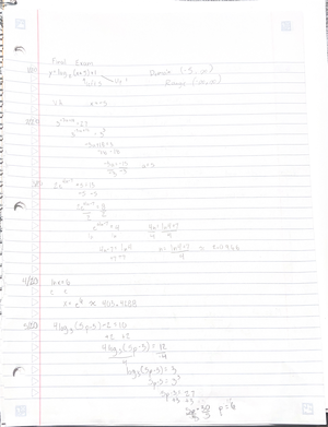 Exam 1 Scratch paper - MATH 121 - Studocu
