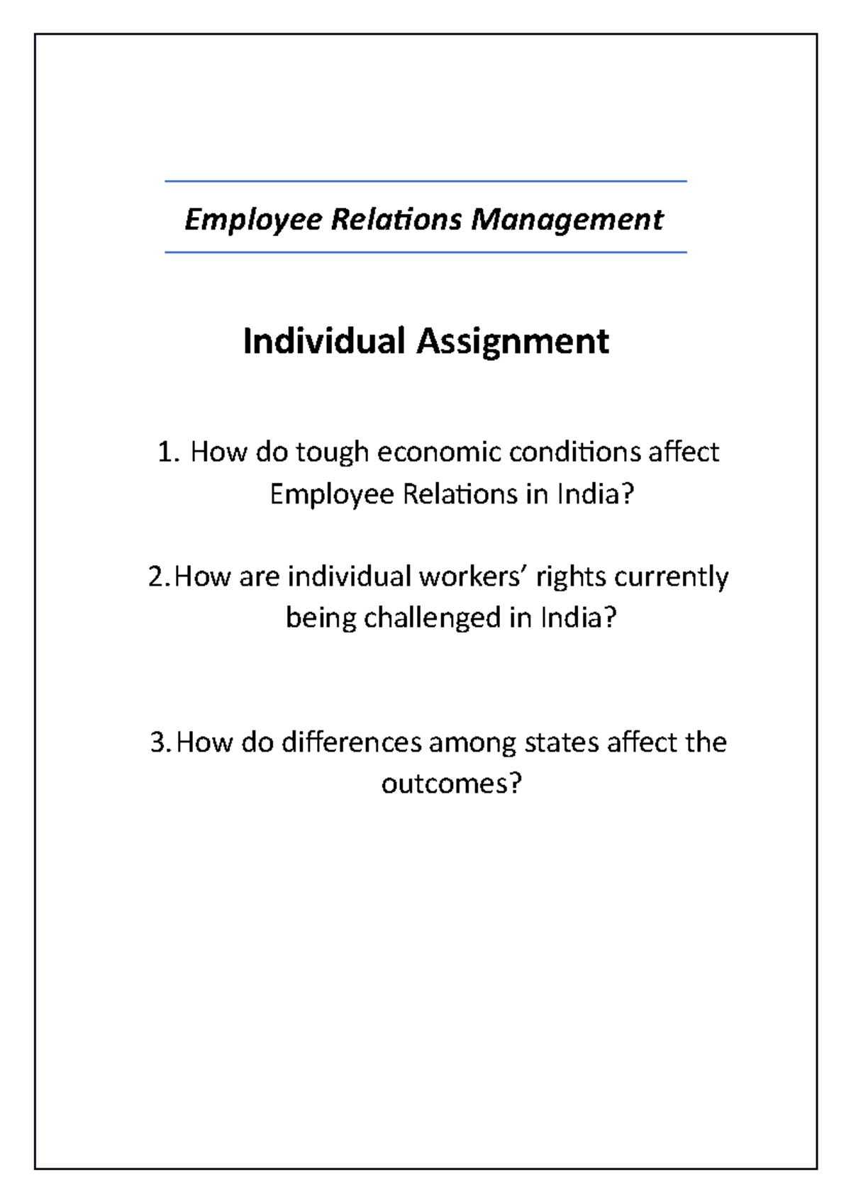 Employee Relations Management - Employee Relations Management ...