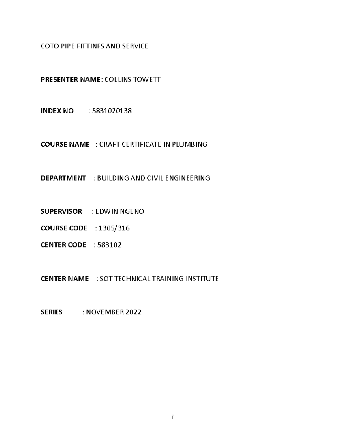 COTO PIPE Fittins AND Appliances SHOP - COTO PIPE FITTINFS AND SERVICE ...