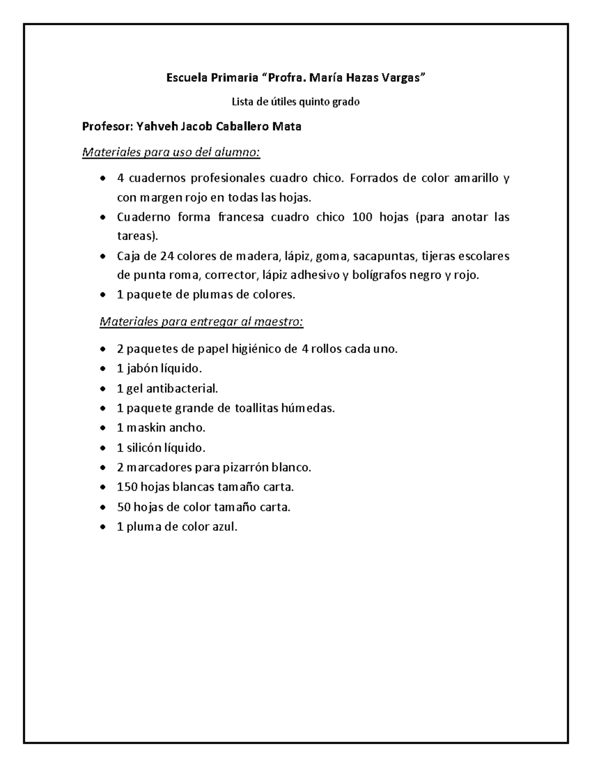 Lista DE Utiles 2 - Njibfieogor elfglof iirigig - Escuela Primaria ...
