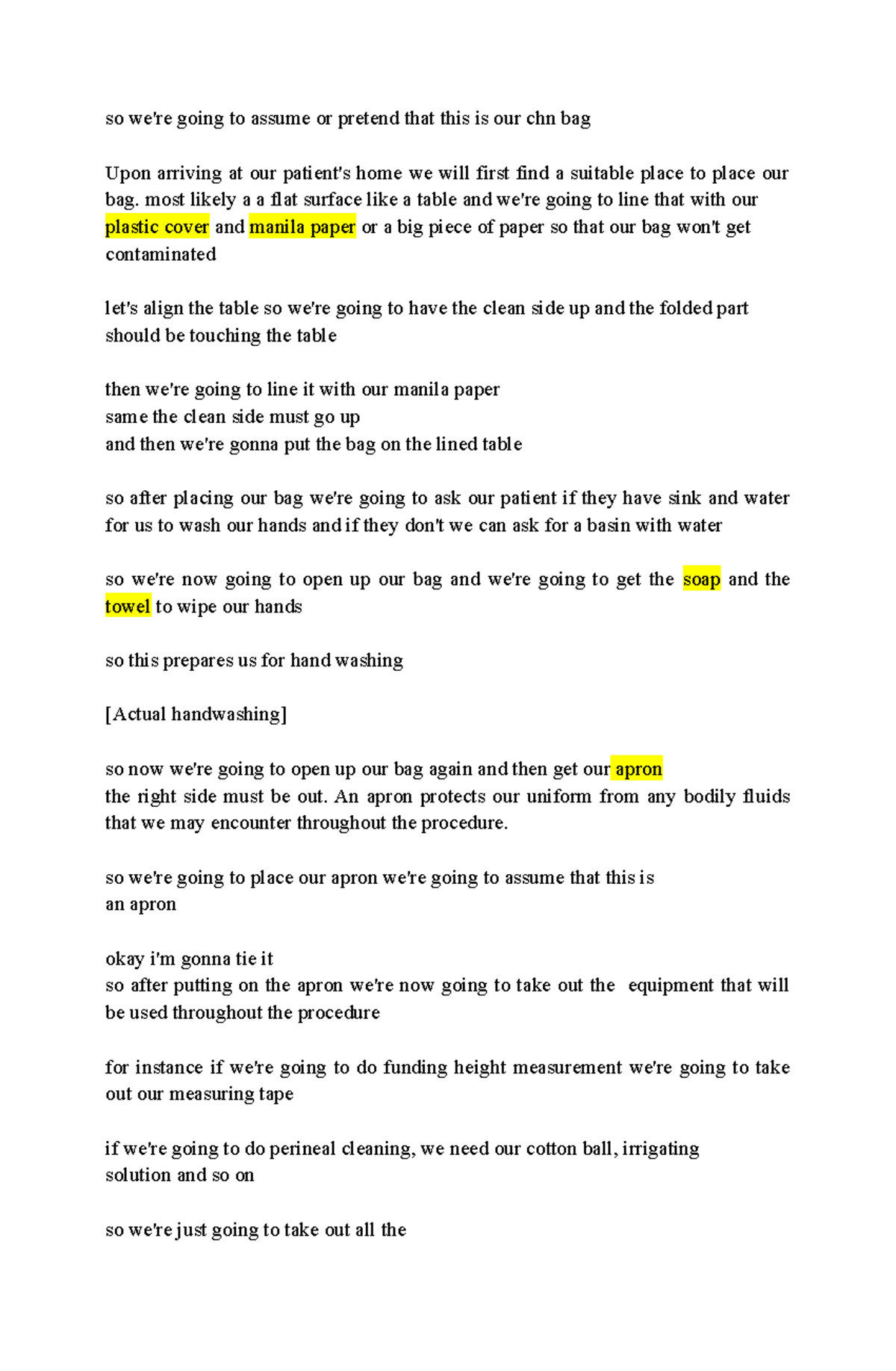 CHN BAG Script - dgjhf - so we're going to assume or pretend that this ...