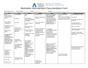 Heparin - Medication sheet - Medication Administration Documentation ...