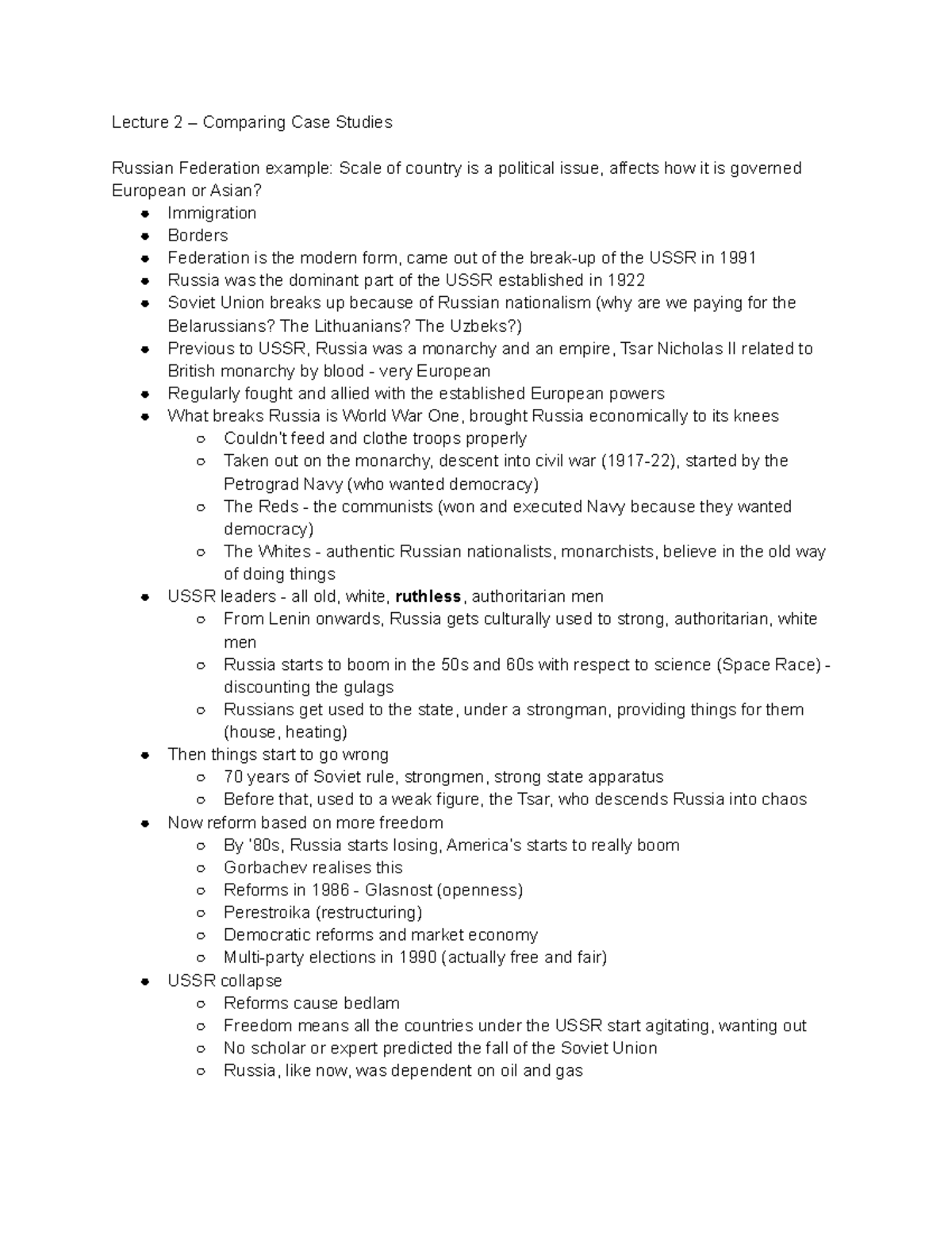 Lecture 2 - Comparing Case Studies - Lecture 2 – Comparing Case Studies ...