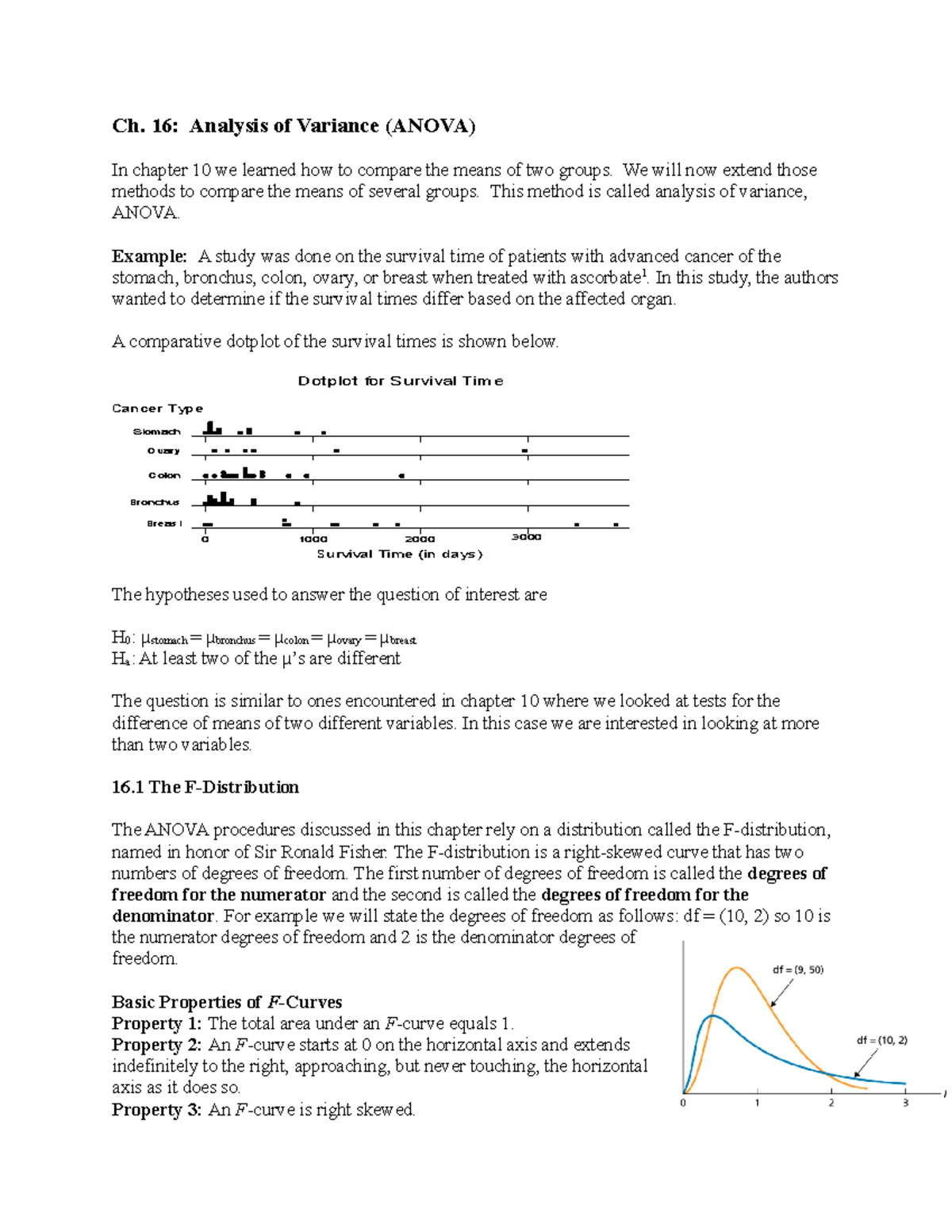 STA 270 Chapter 16 - Analysis of Variance ( Anova) - Ch. 16: Analysis ...