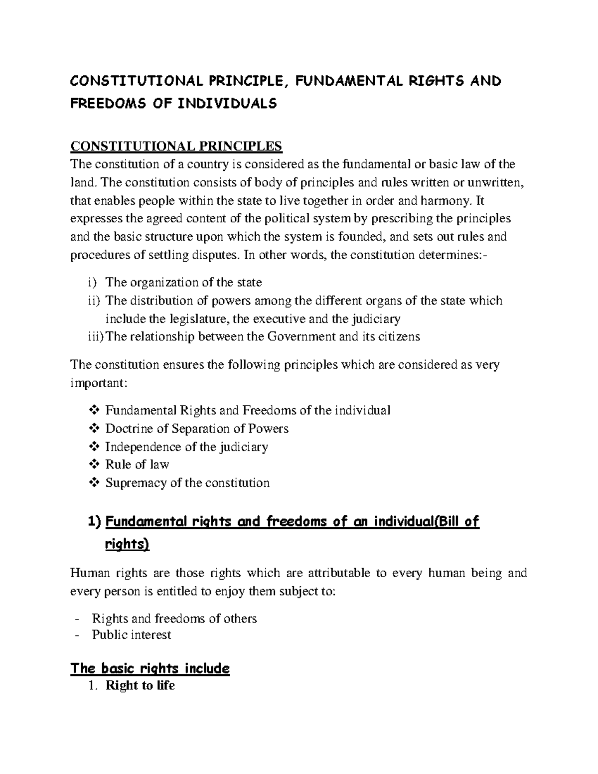 Constitutional Principle - CONSTITUTIONAL PRINCIPLE, FUNDAMENTAL RIGHTS ...