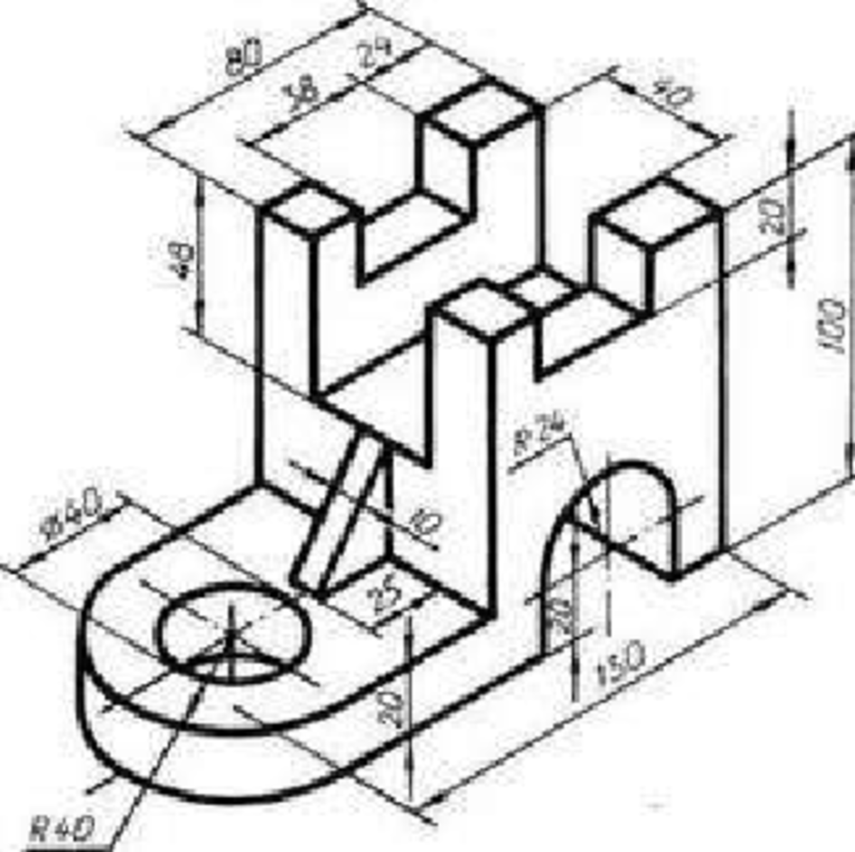 Orthographic Exercise - TDC drawing - 80 29 R24 R40 - Studocu