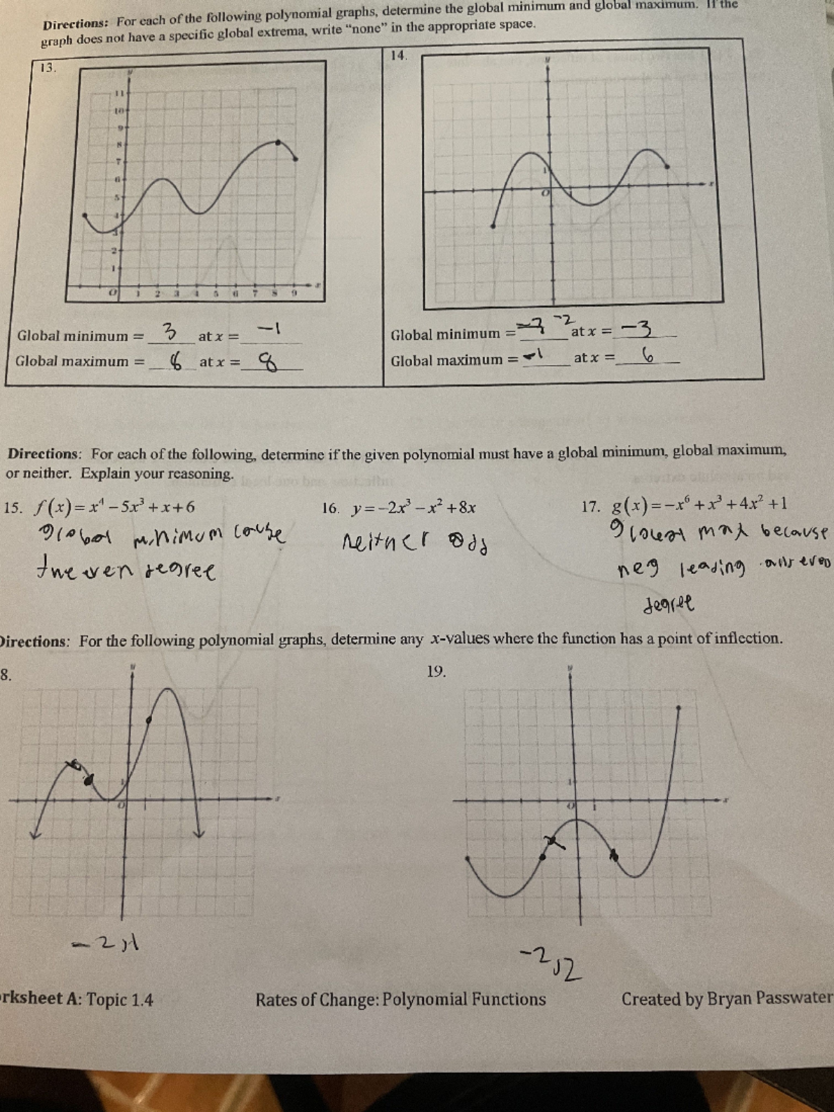 5 Reasons whynot - Directions: For each of the following polynomial ...