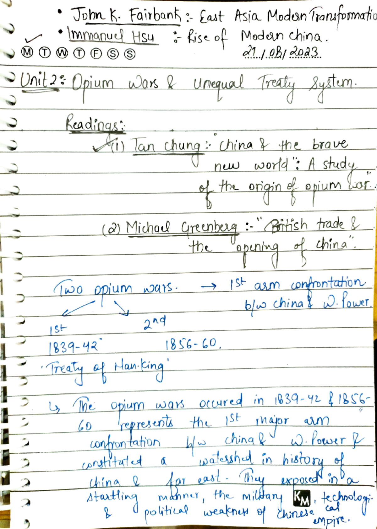 Opium WAR Notes - themhnr, KMmiltany ####### in ateshd o histony l ...