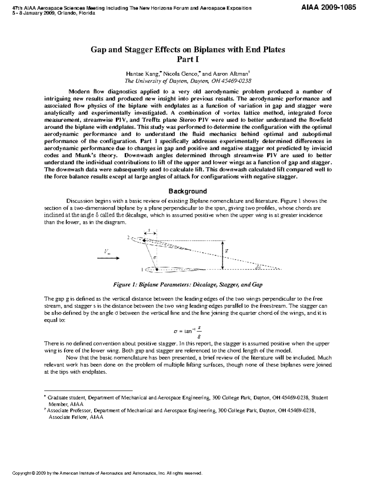 Effects of Gap and Stagger Biplane with Endplates - Aerodinámica - IPN ...
