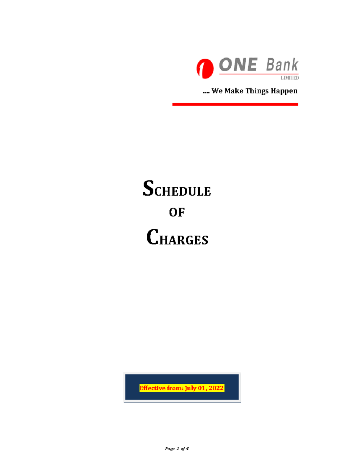 Schedule of Charges OBL Cards - SCHEDULE OF CHARGES .... We Make Things ...