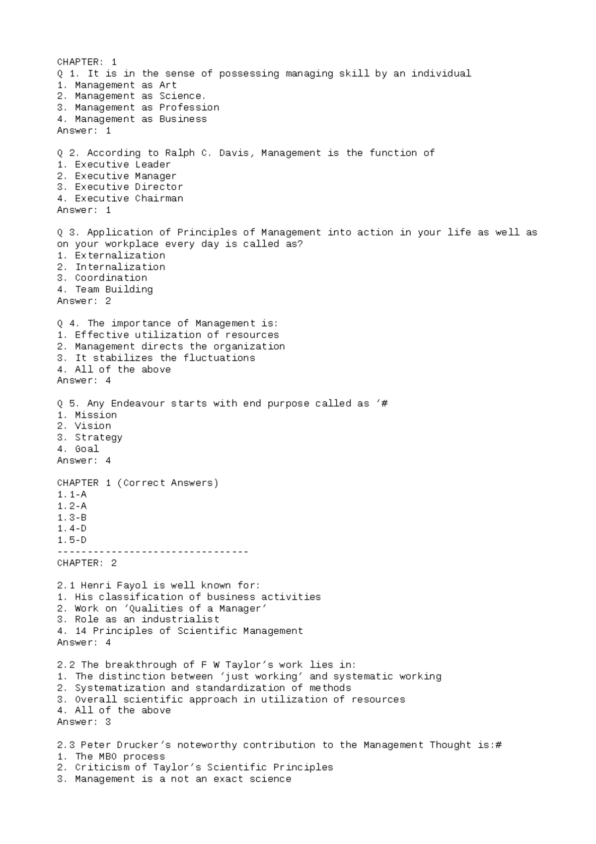 MCQ POM Revision Lectures - CHAPTER: 1 Q 1. It is in the sense of possessing managing skill by ...