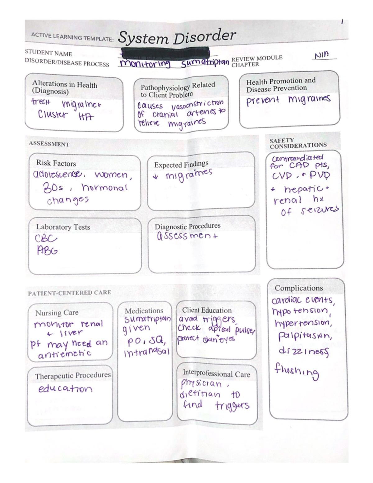 Monitoring a client who is taking sumatriptan ati - 2 ihe aa ae wee Sy ...