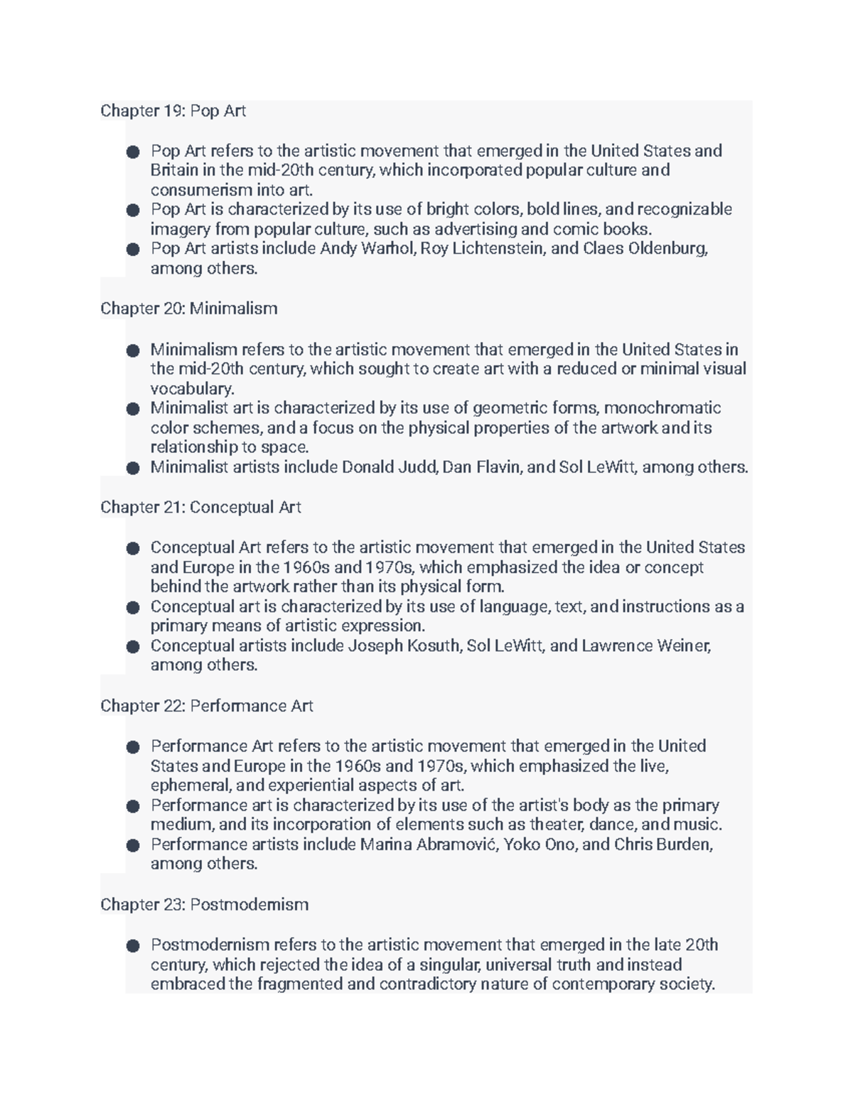 History of Art - Chapter 19: Pop Art Pop Art refers to the artistic ...